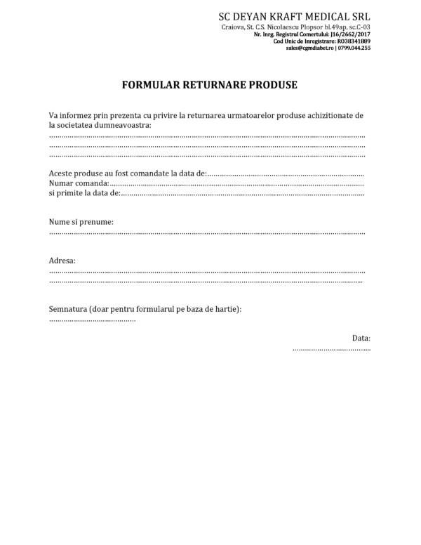 Livrare si retur – CGM Diabet Romania | Dexcom CGM