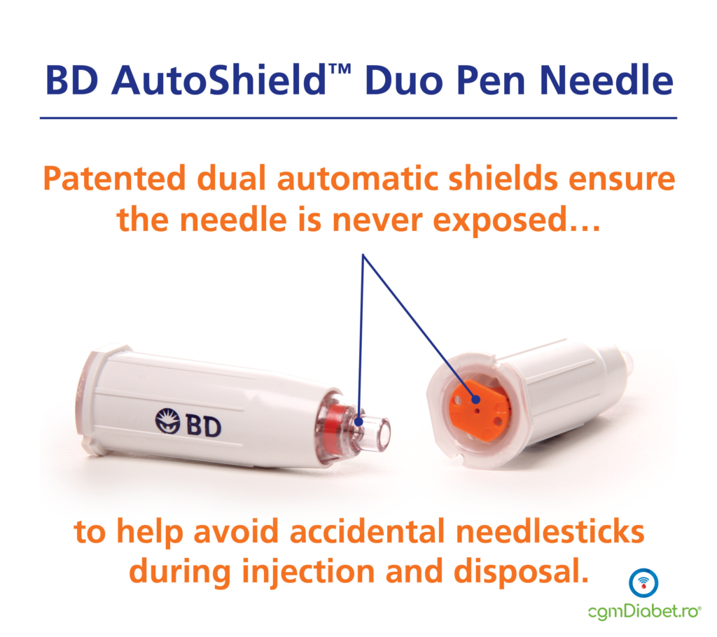 BD AutoShield Duo ::: Ace cu protectie pentru pen insulina 5mm x 0,30mm ...