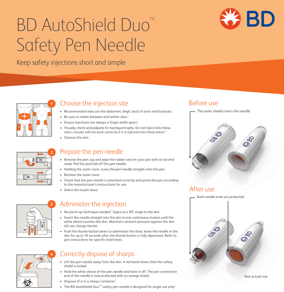 BD AutoShield Duo ::: Ace cu protectie pentru pen insulina 5mm x 0,30mm ...